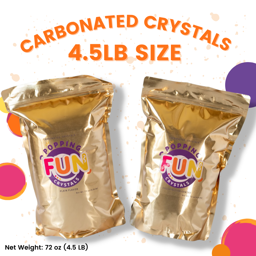 Popping Fun 4.5lb Carbonated Crystals - Plain & Cocoa Butter Coated ...